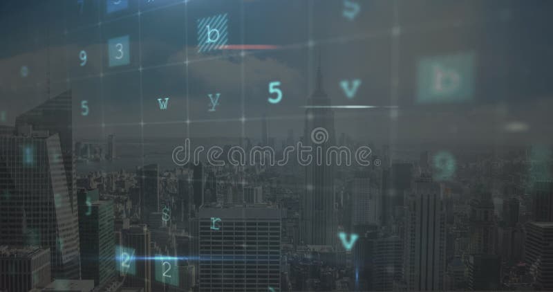 Animation of Cyber Attack Warning Over Cityscape Stock Video - Video of ...