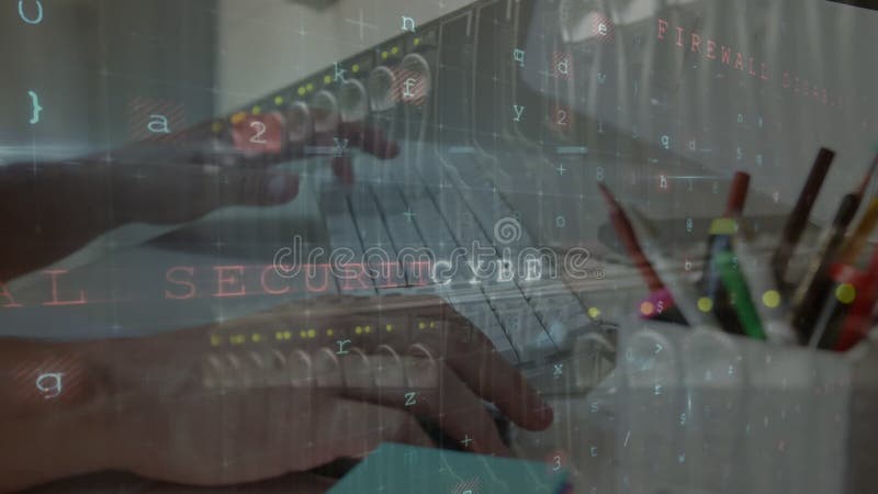 Animation of Cyber Attack Warning Over Man Using Computer Stock Footage ...