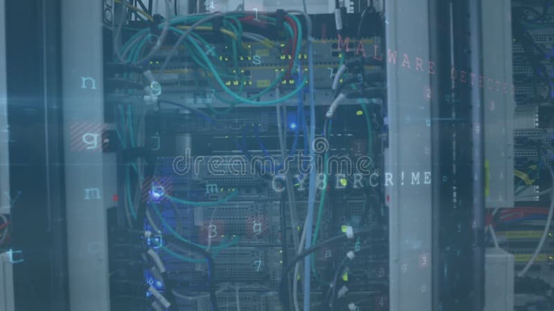 Animation Of Cyber Security Data Processing Against Close Up View Of