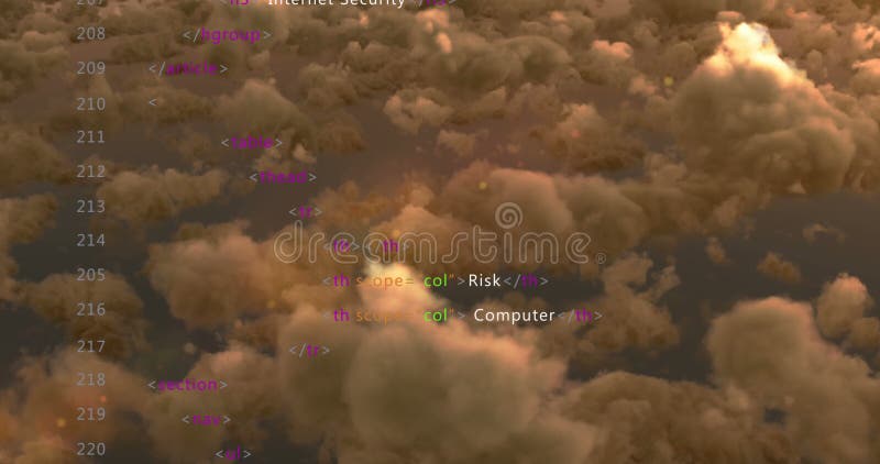 Animation of Cyber Security Data Processing Against Clouds in the Sky ...