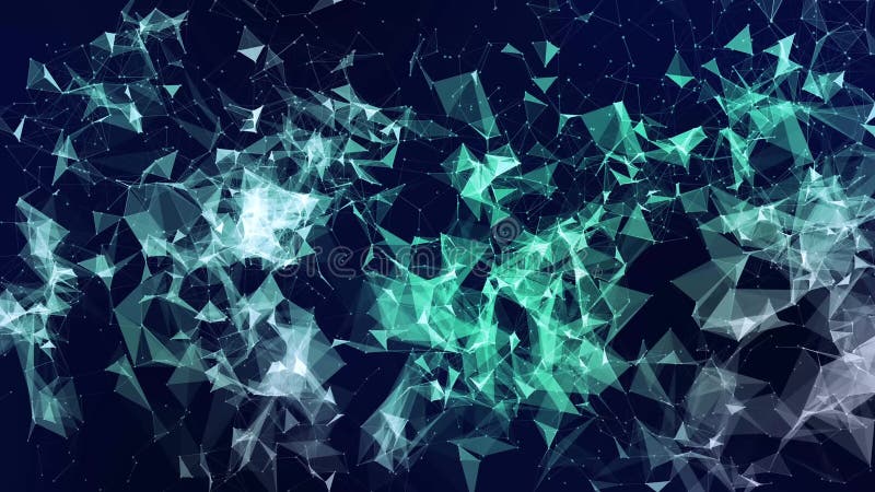 Animation of a 3d Abstract Geometric Triangular Polygon Crystal Network ...