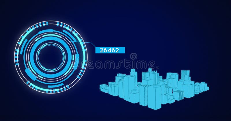 Animation of 3d Architecture City Drawing with Scope Scanning and Data ...