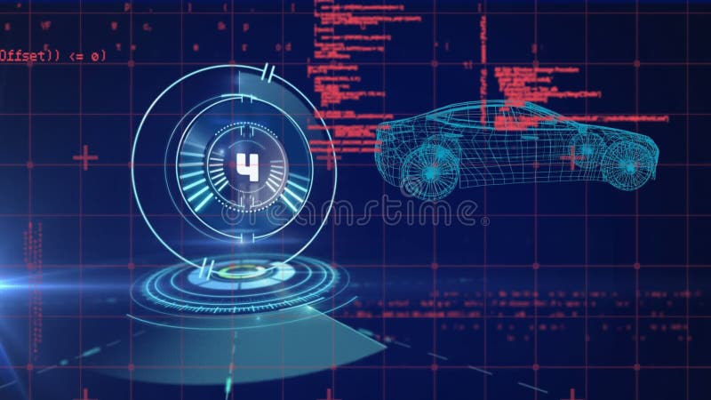 Animation of 3d Car Model, Scope Scanning with Countdown and Data ...