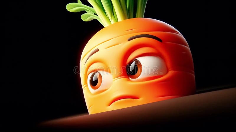 Animation of a 3D Cute Adorable Carrot Cartoon Stock Footage - Video of ...