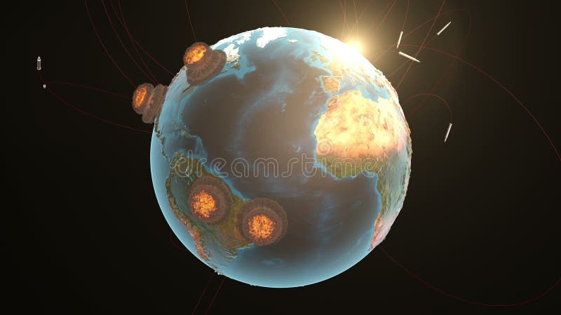 Animation 3d Eines Atomkriegs Stock Video - Video von hintergrund ...
