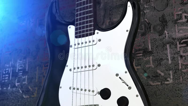 Animation of 3D Electric Guitar Stock Video - Video of play ...