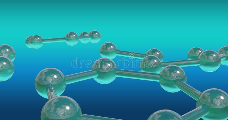 Animation of 3d Micro of Molecules on Green and Blue Background Stock ...
