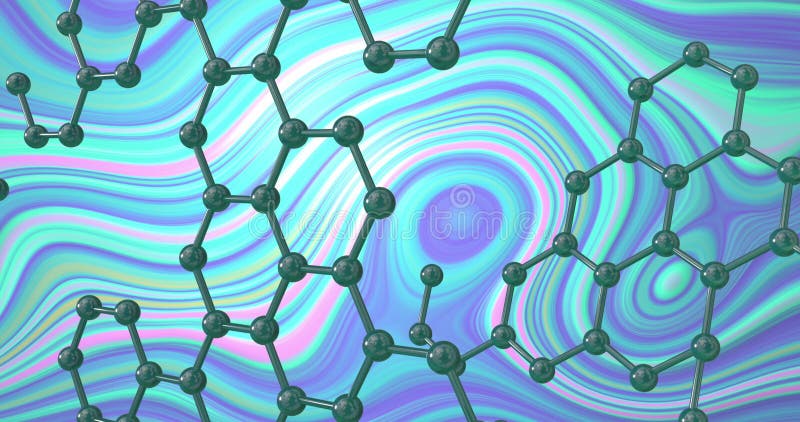 Animation of 3d Micro of Molecules on Pastel Lines Background Stock ...
