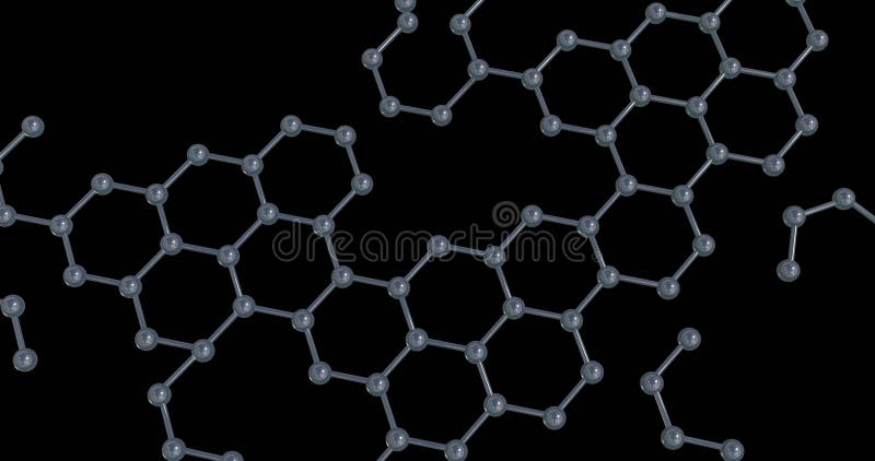 Animation of 3d Micro of Network of Molecules on Black Background Stock ...