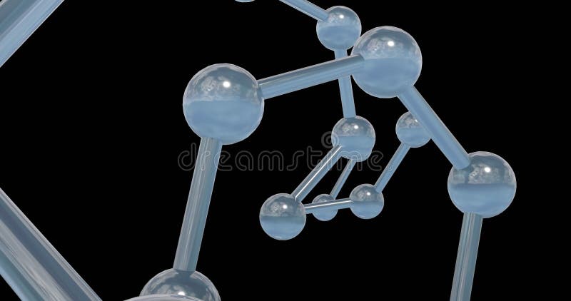 Animation of 3d Micro of Network of Molecules on Black Background Stock ...
