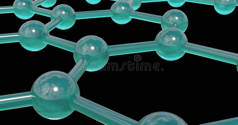 Animation of 3d Micro of Network of Molecules on Black Background Stock ...