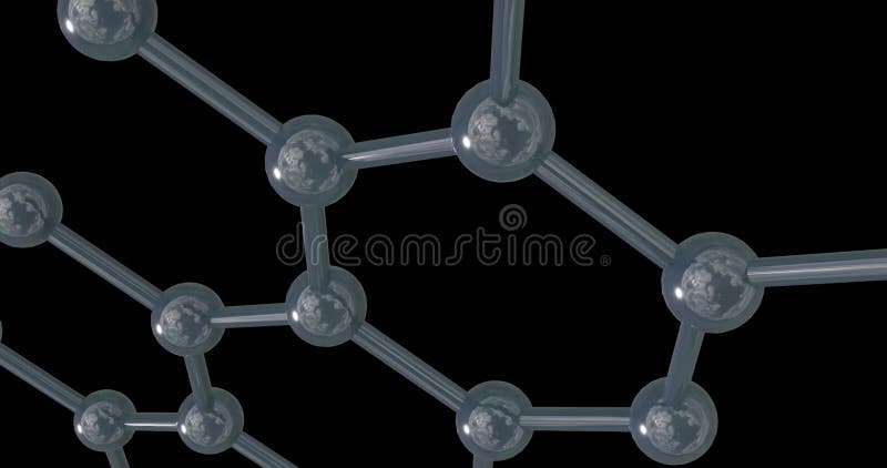 Animation of 3d Micro of Network of Molecules on Black Background Stock ...