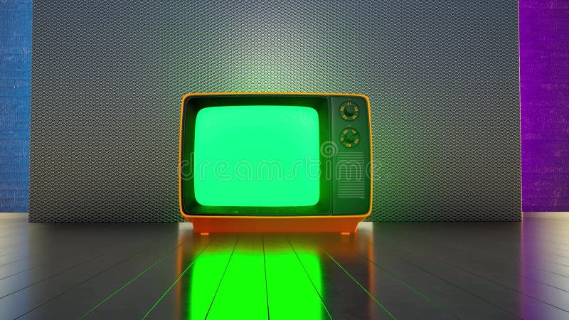Animation of 3d Retro Television on Abstract Colored Background Stock ...