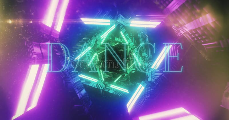 Animation of Dance Text Over Shapes Stock Footage - Video of symbol ...