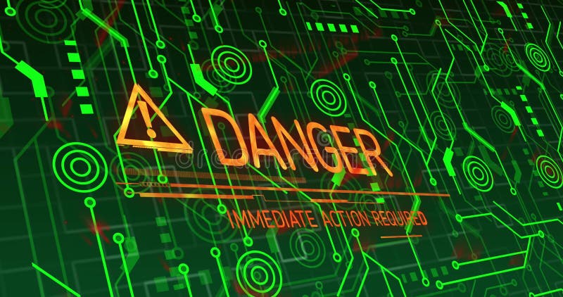 Animation of Danger Text Over Shapes Stock Video - Video of digitally ...