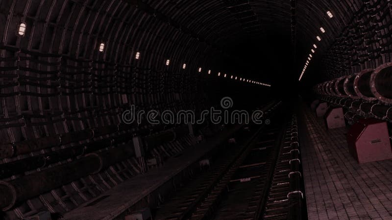 Animation of Dark Old Abandoned Metro Subway Tunnel Stock Video - Video ...