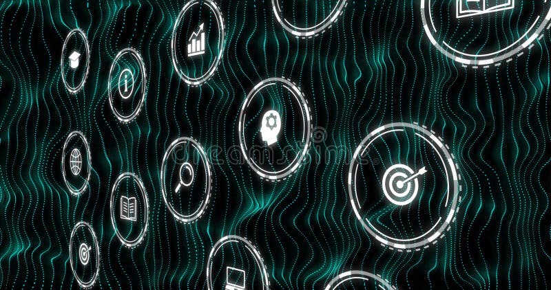 Animation of Data and Communication Icons Processing Over Network of ...