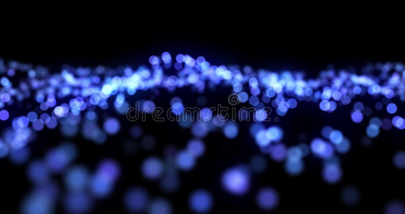 Animation, Data Flow and Networking with Blue Particles on Black ...