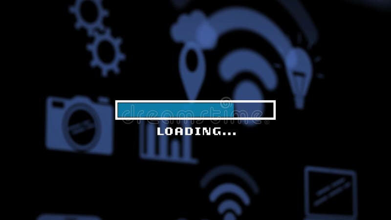 Animation of Data Loading Bar Over Media Icons Stock Video - Video of ...