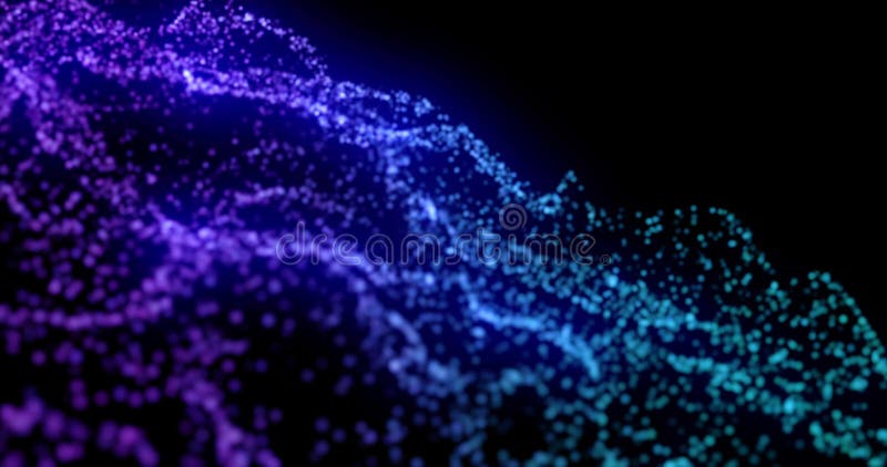 Animation, Data Ocean and Networking with Blue Particles on Black ...