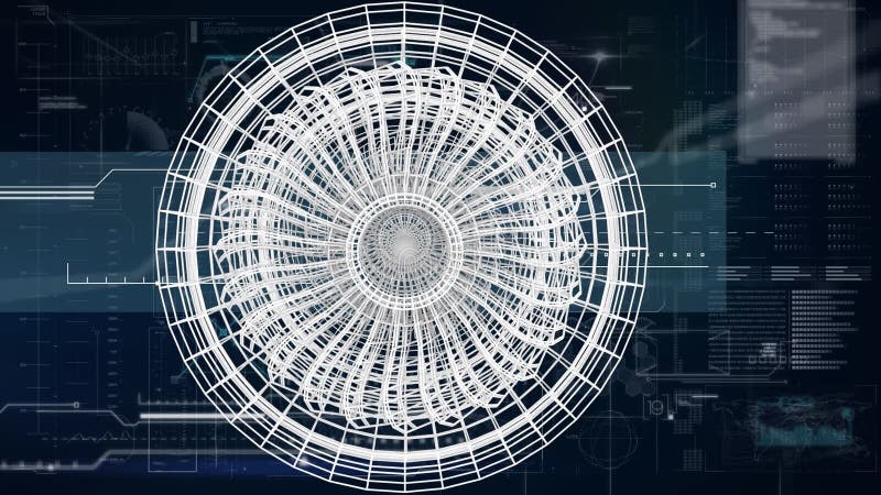 Animation of Data Processing Against 3d Drawing of Engine Spinning in ...