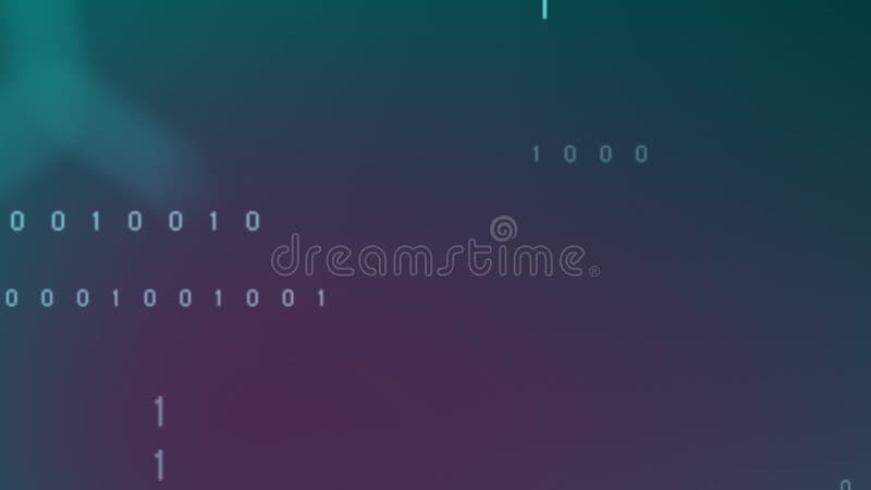 Animation Of Data Processing And Binary Coding Against Purple Gradient Background Stock Footage