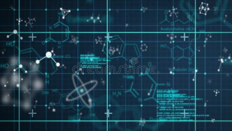 Animation of Data Processing with Chemical Formula and Molecules on ...