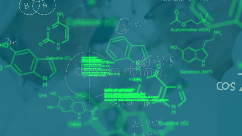 Animation of Data Processing and Chemical Formula Over Diverse ...