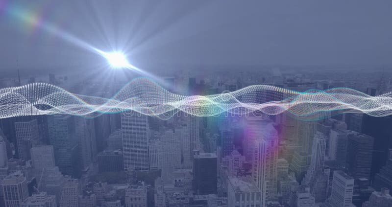 Animation of Data Processing, Cityscape and Connections Stock Video - Video of computer, montage ...