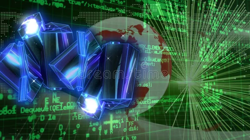 Animation Of Data Processing With Computer Circuit Board Stock Video