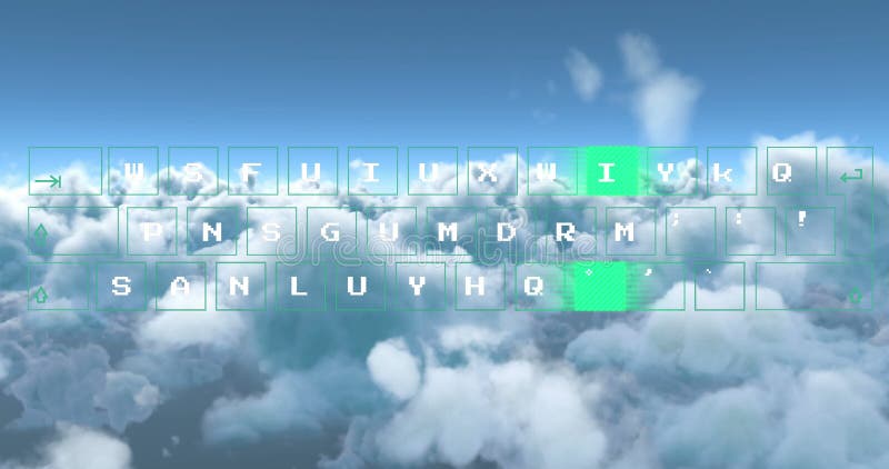 Animation Of Data Processing On Computer Keyboard Over Clouds Stock Footage Video Of Animation