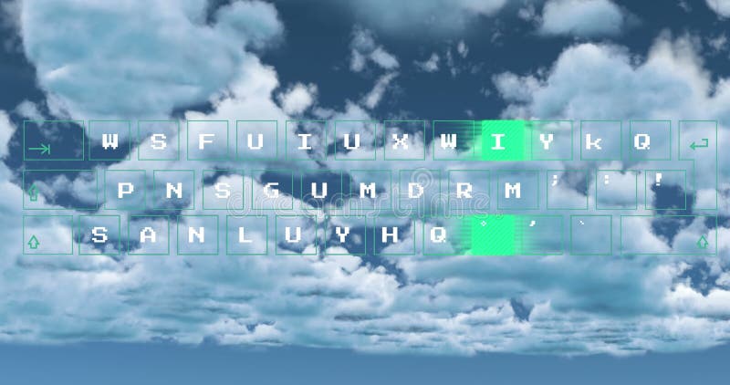 Animation Of Data Processing On Computer Keyboard Over Clouds Stock Footage Video Of Computing
