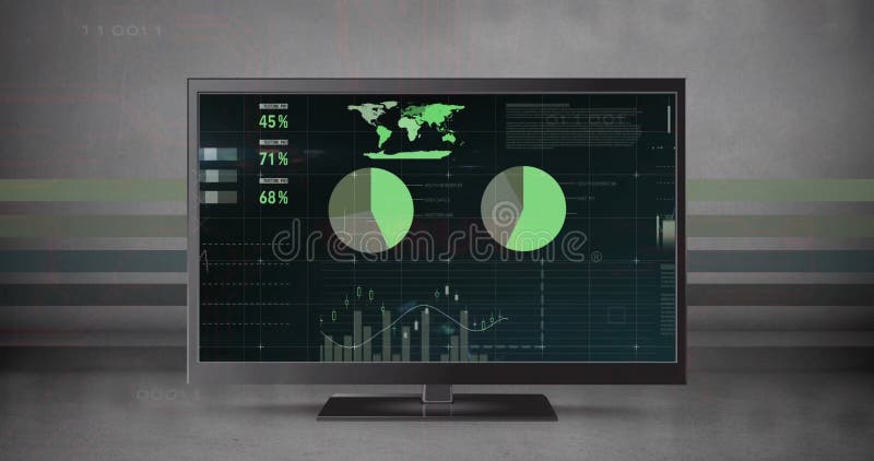 Animation Of Data Processing And Diagrams Over Computer Screen Stock Video Video Of Generated