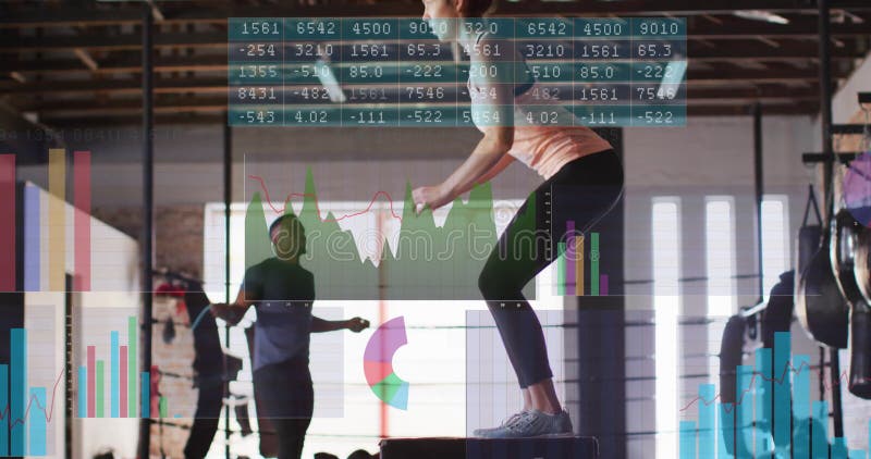 Animation of Data Processing and Diagrams Over Diverse Sports People ...