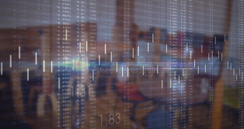 Animation of Data Processing and Diagrams Over Empty Office Stock Video ...