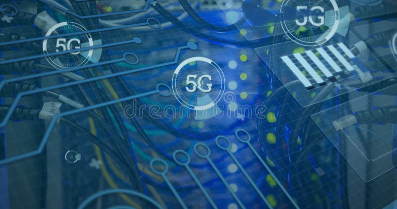 Animation Of Data Processing And 5g Over Computer Wires Stock Video Video Of Processing