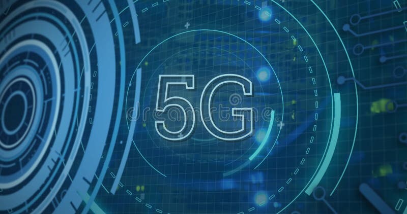 Animation of Data Processing and 5g Over Computer Wires Stock Video ...