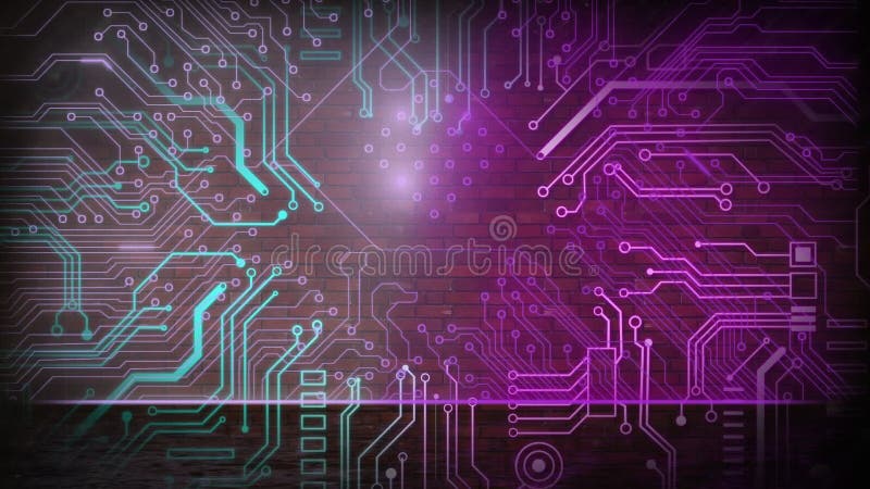 Animation of Data Processing on Glowing Computer Circuit Board Stock Video - Video of screen ...
