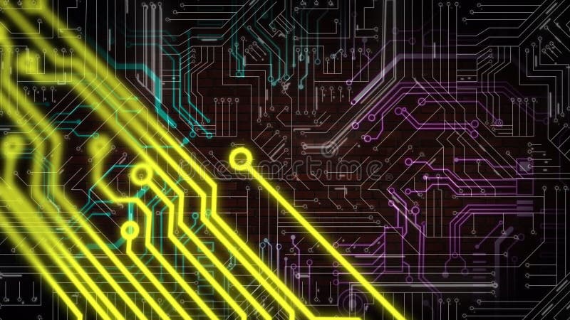 Animation of Data Processing on Glowing Computer Circuit Board Stock Footage - Video of data ...