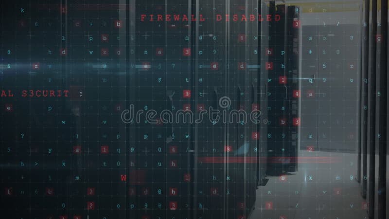 Animation of Data Processing and Hacking Texts Over Server Room Stock Footage - Video of server ...