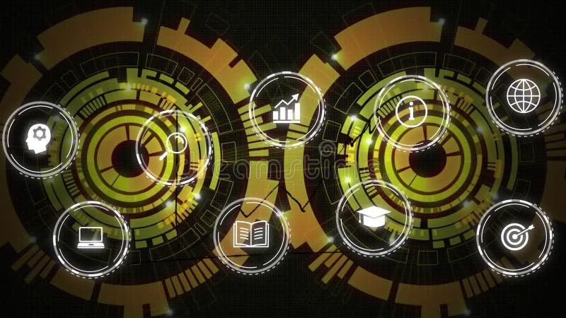 Animation of Data Processing and Icons Over Scope Scanning Stock Video - Video of design ...