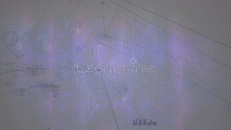 Animation Of Data Processing With Lines Connecting Dots On Digital Interface Stock Footage