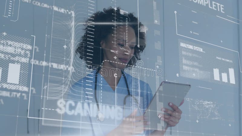 Animation of Data Processing Over African American Female Doctor Using ...