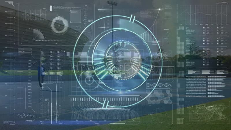 Animation of Data Processing Over African American Male Runner Stock ...