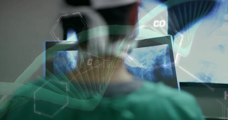 Animation of Data Processing Over Asian Female Surgeon in Hospital ...