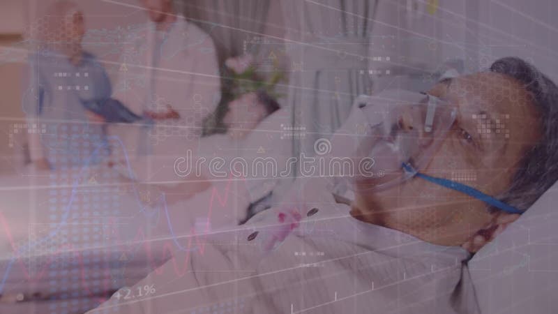 Animation of Data Processing Over Biracial Female Patient in Oxygen ...