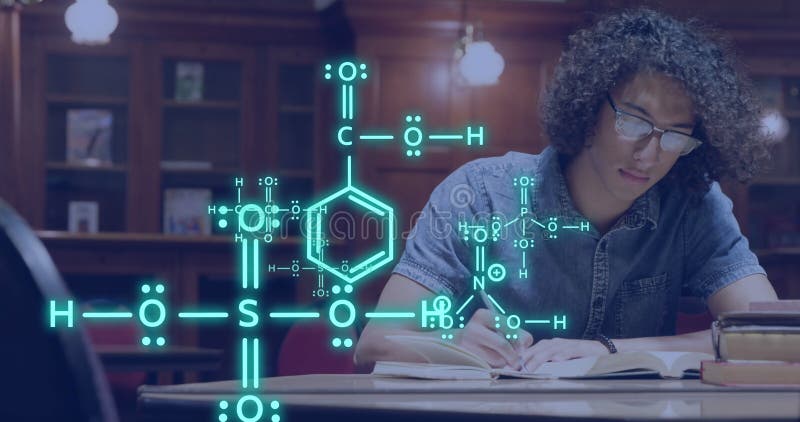 Animation of Data Processing Over Biracial Male Student Stock Video ...