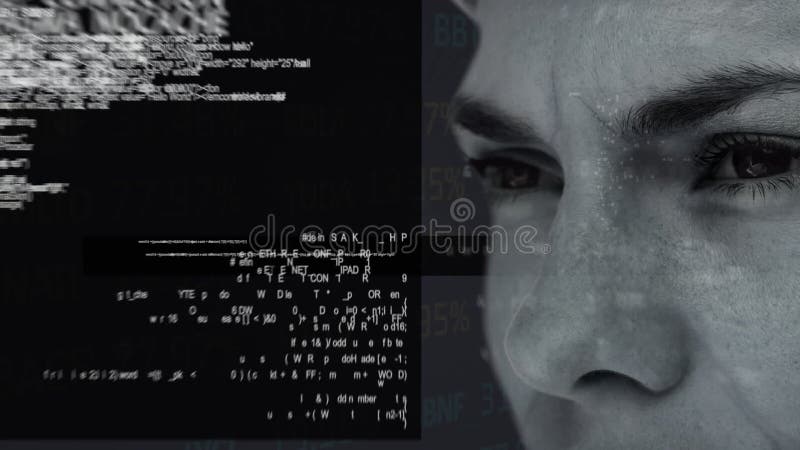 Animation of Data Processing Over Caucasian Woman Stock Footage - Video ...