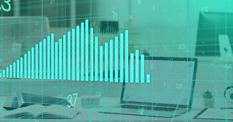 Animation of Data Processing Over Computer with Blank Screen Stock ...