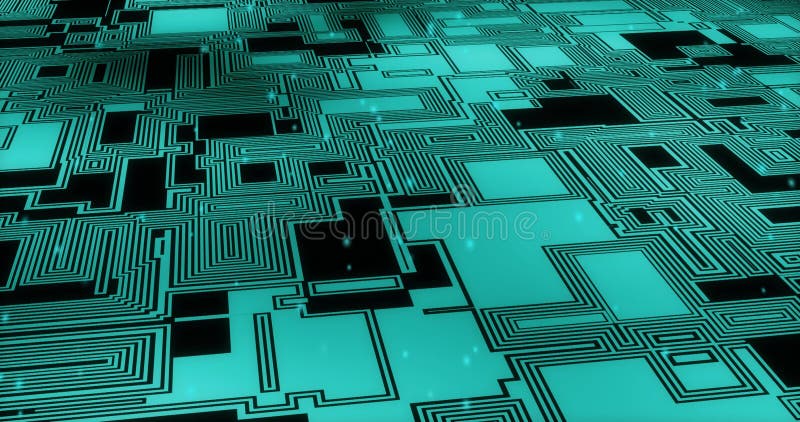 Animation of Data Processing Over Computer Circuit Board Stock Video ...